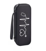 China Portable Hard Stethoscope Case EVA PU 28x11x6 cm Black Pink for sale