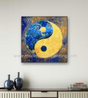 China Handpainted Canvas Modern Art Oil Paintings Feng Shui Paint For Cabinet Decoration for sale