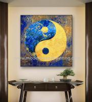 China Handpainted Canvas Modern Art Oil Paintings Feng Shui Paint For Cabinet Decoration for sale