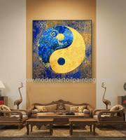 China Handpainted Canvas Modern Art Oil Paintings Feng Shui Paint For Cabinet Decoration for sale
