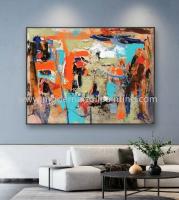 China Brushstroke Abstract Art Canvas Paintings 48 X 72in With Thick Texture for sale