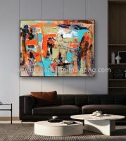 China Brushstroke Abstract Art Canvas Paintings 48 X 72in With Thick Texture for sale
