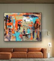 China Brushstroke Abstract Art Canvas Paintings 48 X 72in With Thick Texture for sale
