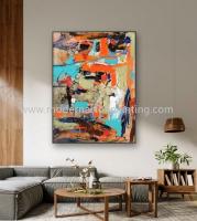 China Brushstroke Abstract Art Canvas Paintings 48 X 72in With Thick Texture for sale