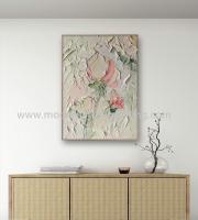 China Textured Modern Flower Paintings Handpainted Canvas For Interior Decoration for sale