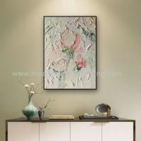 China Textured Modern Flower Paintings Handpainted Canvas For Interior Decoration for sale