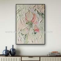 China Textured Modern Flower Paintings Handpainted Canvas For Interior Decoration for sale