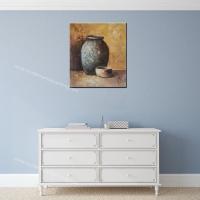 China Handmade Abstract Still Life Oil Painting Two Jars on Canvas For Living Room Wall Art Home Dec for sale