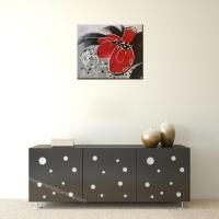 China Hand-Painted Red Flowers Painting on Canvas Thick Oil Flowers Landscape Oil Painting Wall Art for Interior Home Decor for sale