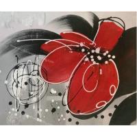 China Hand-Painted Red Flowers Painting on Canvas Thick Oil Flowers Landscape Oil Painting Wall Art for Interior Home Decor for sale