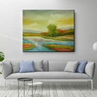China Handmade Nature Scenery Oil Painting on Canvas Abstract Colorful Field Landscape Painting Wall Art for Living Room Decor for sale