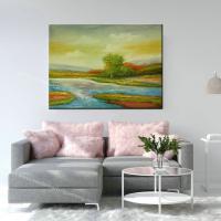 China Handmade Nature Scenery Oil Painting on Canvas Abstract Colorful Field Landscape Painting Wall Art for Living Room Decor for sale