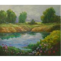 China 100% Handmade Modern Colorful Trees Oil Painting Abstract Landscape Wall Art on Canvas for Dining Room Decor for sale