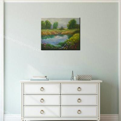 China 100% Handmade Modern Colorful Trees Oil Painting Abstract Landscape Wall Art on Canvas for Dining Room Decor for sale