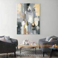 China Handmade Abstract Gold Foil Oil Painting on Canvas Luxurious Thick Texture Wall Art for Living Room Decoration for sale