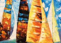 China Abstract Sailing Ship Oil Painting by palette knife / Hand Painted Thick Oil Painting for sale