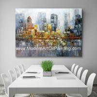 China Custom Acrylic Cityscape Oil Painting Thick Texture For Children Room Decoration for sale