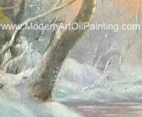 China Framed Custom Winter Landscape Painting With Snow  Neo - Classic Style for sale