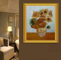 China Impressionism Van Gogh Sunflower Painting Reproduction Hand Painted Masterpiece on Linen for sale