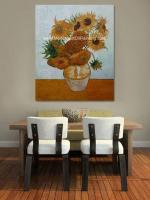 China Impressionism Van Gogh Sunflower Painting Reproduction Hand Painted Masterpiece on Linen for sale