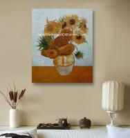 China Impressionism Van Gogh Sunflower Painting Reproduction Hand Painted Masterpiece on Linen for sale