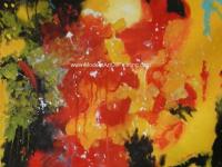 China Abstract Acrylic Painting The Fire / Contemporary Canvas Wall Art Framed On Canvas for sale