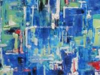 China Abstract Cityscape Painting On Canvas , Framed Oil Paintings For Modern House Decorative for sale