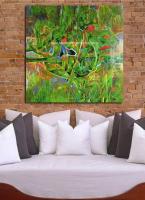 China Landscape Abstract Modern Art Oil Painting 100% Hand - Painted Gift For A Festival for sale