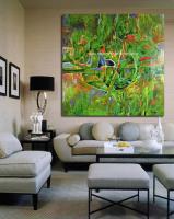 China Landscape Abstract Modern Art Oil Painting 100% Hand - Painted Gift For A Festival for sale