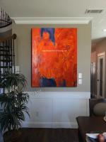 China Woman Modern Art Oil Painting , Abstract Art Paintings Smoking Woman Saxophone for sale