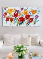 China Handmade Modern Art Oil Painting / Floral Oil Painting Wall Art For Coffee Store for sale