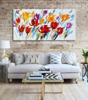 China Handmade Modern Art Oil Painting / Floral Oil Painting Wall Art For Coffee Store for sale