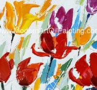 China Handmade Modern Art Oil Painting / Floral Oil Painting Wall Art For Coffee Store for sale