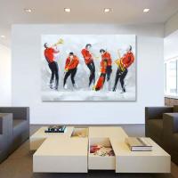 China Large Contemporary Oil Paintings Music People Polyester Fabric For Living Room Wall Decor for sale