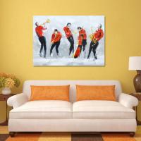 China Large Contemporary Oil Paintings Music People Polyester Fabric For Living Room Wall Decor for sale
