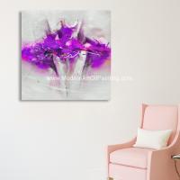 China Hand Painted Abstract Canvas Art Painting Purple Dress For White Wall Decor for sale