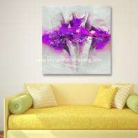 China Hand Painted Abstract Canvas Art Painting Purple Dress For White Wall Decor for sale