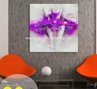 China Hand Painted Abstract Canvas Art Painting Purple Dress For White Wall Decor for sale