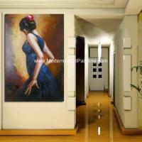 China Hand Painted Spanish Oil Painting / Female Painting Flamenco Dancer Canvas Art for sale