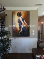 China Hand Painted Spanish Oil Painting / Female Painting Flamenco Dancer Canvas Art for sale
