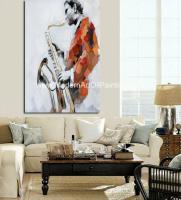 China Custom Oil Painting Modern Abstract Art Handmade Canvas Saxophone Room Decor for sale