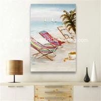 China Bright Seascape Oil Paintings On Canvas Seaside Beach 60 Cm X 90 Cm for sale