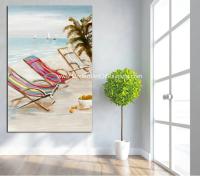 China Bright Seascape Oil Paintings On Canvas Seaside Beach 60 Cm X 90 Cm for sale