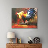 China Decorative Palette Knife Animal Oil Painting Hand Painted Cock Canvas Art Painting for sale