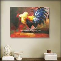 China Decorative Palette Knife Animal Oil Painting Hand Painted Cock Canvas Art Painting for sale