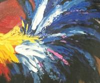 China Decorative Palette Knife Animal Oil Painting Hand Painted Cock Canvas Art Painting for sale