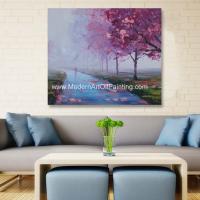 China Abstract Custom Palette Knife Landscape Painting Country Road For Star Hotels for sale