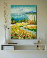 China Framed Palette Knife Oil Paintings , Seascape Oil Paintings For Modern Decoration for sale