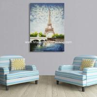 China Contemporary Palette Knife Painting  Eiffel Tower Covered With Thick Plastic Layer for sale