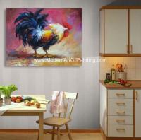 China Acrylic Animal  Palette Knife Oil Painting Handmade Cock Thick Oil On Canvas for sale